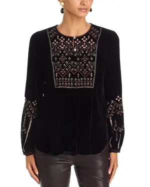 Johnny Was Kadir Embroidered Blouse