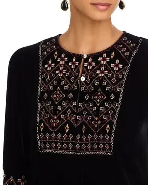 Johnny Was Kadir Embroidered Blouse