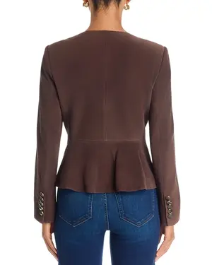 Veronica Beard Quinn Leather Peplum Jacket