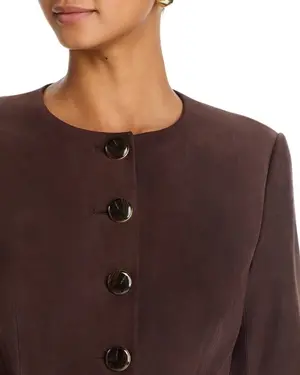 Veronica Beard Quinn Leather Peplum Jacket
