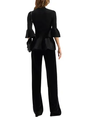GENNY Bow-embellished Peplum Sweater