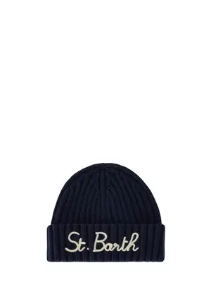 MC2 SAINT BARTH Wengen Beanie With St. Barth Embroidery - Blue