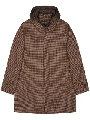 AT.P.CO Martinez Houndstooth Coat - Brown