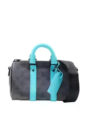 LOUIS VUITTON 2021-2026 Monogram Eclipse Reverse Keepall 25 Satchel - Grey