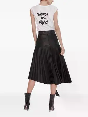 WEST 14TH Park Avenue Pleated Leather Midi Skirt