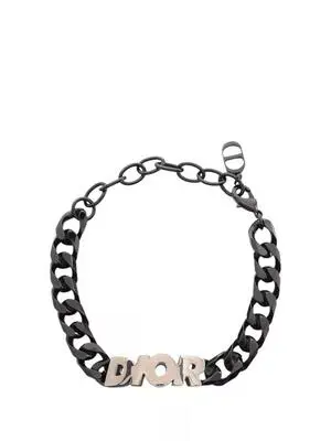 Dior 2022 Ruthenium Plated Brass Brass Chain Link Bracelet Costume Bracelet