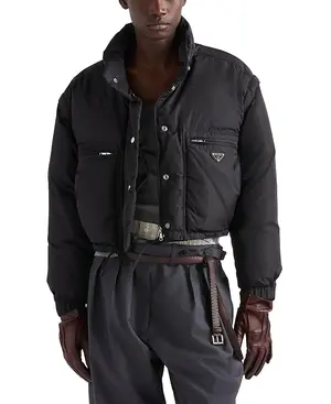 Prada Lightweight Re-nylon Cropped Down Jacket