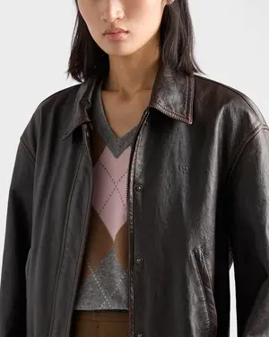 Prada Argyle Cashmere V-neck Sweater