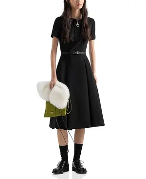 Prada Embroidered Natte Fabric Dress