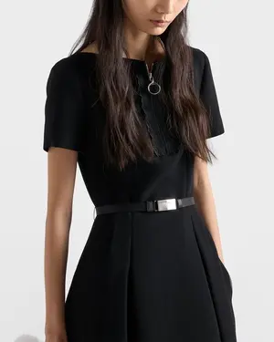 Prada Embroidered Natte Fabric Dress