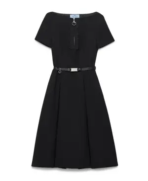 Prada Embroidered Natte Fabric Dress
