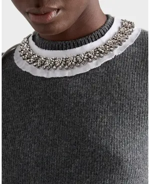 Prada Short Sleeved Wool And Cashmere Sweater