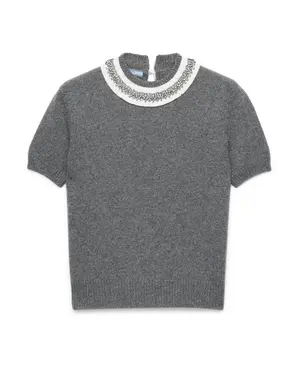 Prada Short Sleeved Wool And Cashmere Sweater