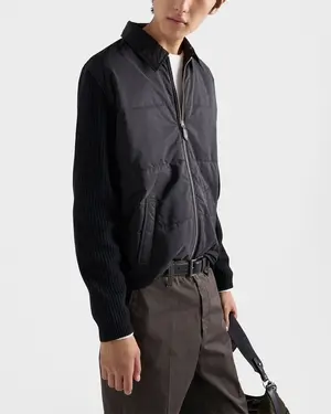 Prada Wool And Re-nylon Gabardine Cardigan
