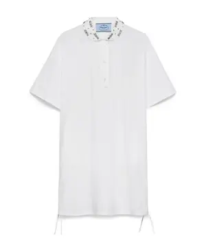 Prada Embroidered Poplin Mini Dress