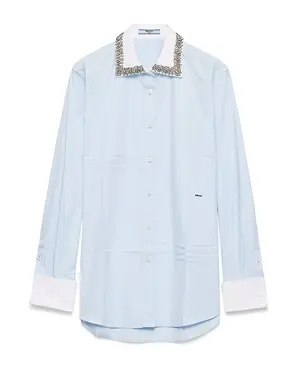 Prada Embroidered Poplin Shirt