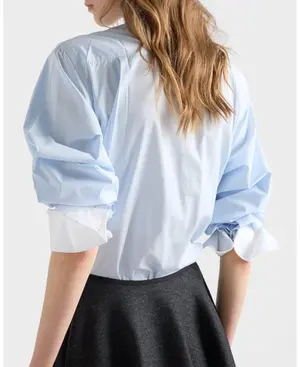 Prada Embroidered Poplin Shirt