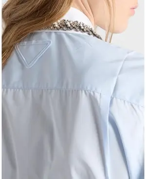 Prada Embroidered Poplin Shirt