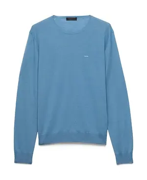 Prada Superfine Wool Crew-neck Sweater Blue