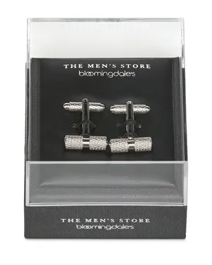 Bloomingdale'S Brass Studded Bar Cufflinks