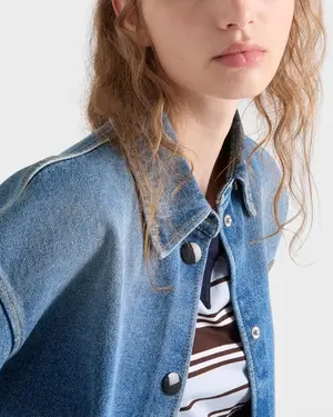 Prada Cropped Denim Shirt Jacket