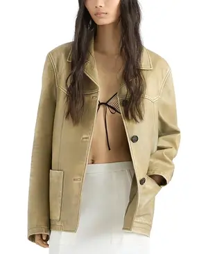 Prada Nappa Leather Jacket - Beige