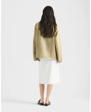 Prada Nappa Leather Jacket - Beige