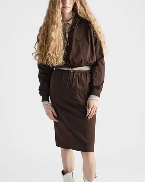 Prada Reversible Cotton Jersey And Re-nylon Skirt