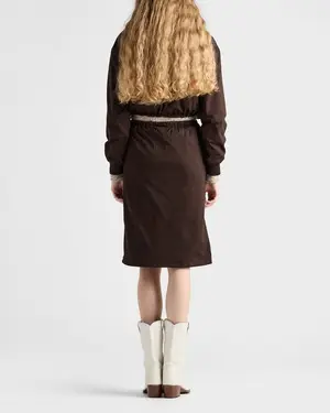 Prada Reversible Cotton Jersey And Re-nylon Skirt