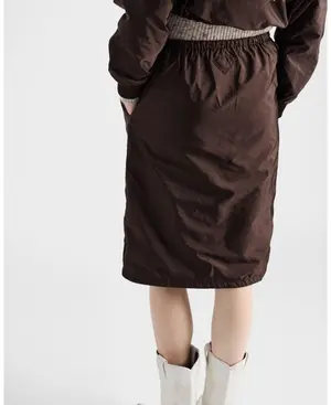 Prada Reversible Cotton Jersey And Re-nylon Skirt