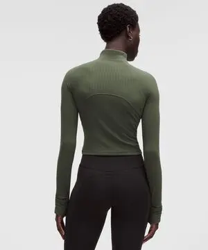 Lululemon It's Rulu Cropped Half Zip - Sassy Sage