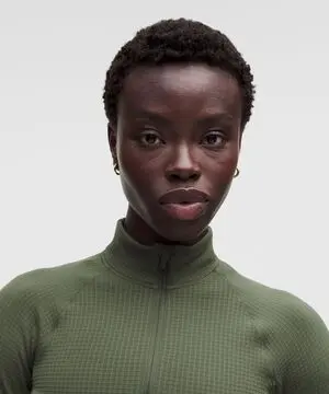 Lululemon It's Rulu Cropped Half Zip - Sassy Sage