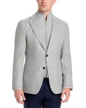 BOSS Hutson Wool Blend Slim Fit Sport Coat & Removable Bib