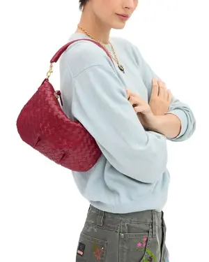 Clare V. Petit Moyn Woven Leather Shoulder Bag