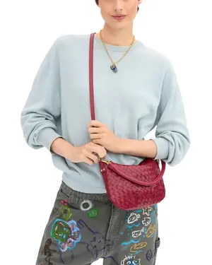 Clare V. Petit Moyn Woven Leather Shoulder Bag