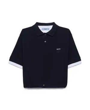 Prada Pique And Jersey Polo Shirt