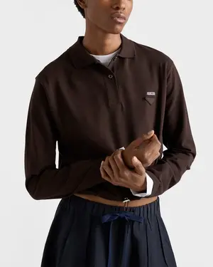 Prada Pique And Jersey Polo Shirt