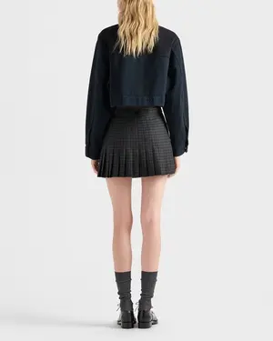 Prada Checked Wool Miniskirt