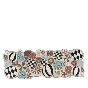 MACKENZIE-CHILDS Natural Noel Jolly Ornaments Table Runner, 36 X 13 - Multi