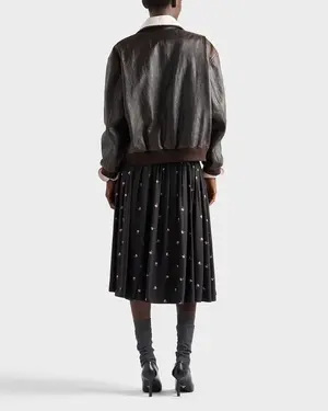 Prada Floral Print Washed Silk Midi-skirt