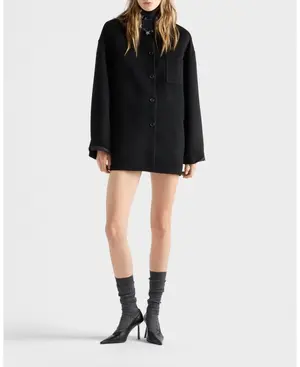 Prada Reversible Double Cashwool And Re-nylon Caban Jacket