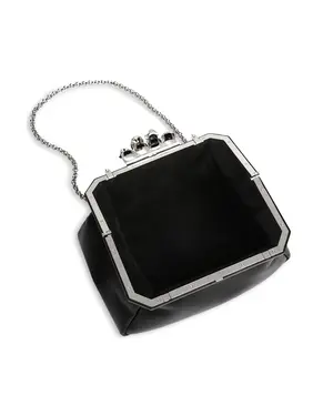 Alexander McQueen Knuckle Duster Leather Shoulder Bag - Black