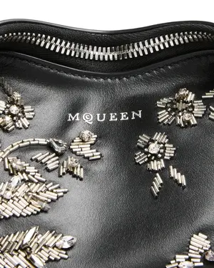 Alexander McQueen Floral Embroidery Leather Shoulder Bag