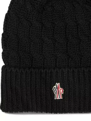 Moncler Cable-knit Pom-pom Beanie Hat