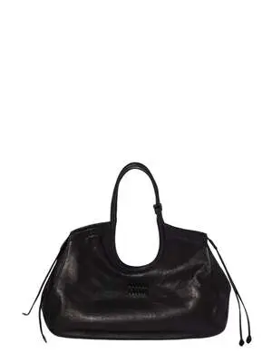 Miu Miu Miu Miu Miu Wonder Mini Handbag In Lamb Leather With Gold-Tone Hardware Black
