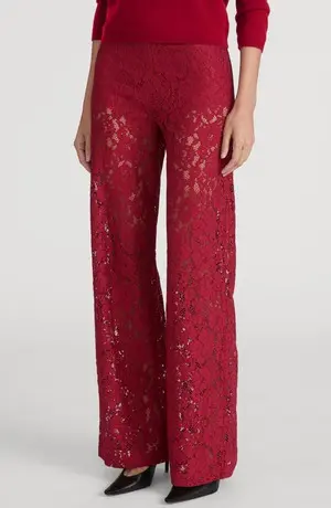 FRAME The Lace High Waist Wide Leg Pants