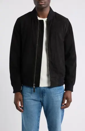 Ag Dayton Leather Bomber Jacket - True Black