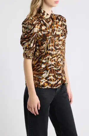 FRAME Gillian Silk Blend Top