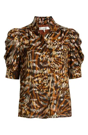 FRAME Gillian Silk Blend Top