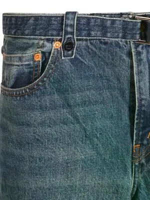 Sacai Belted Faded-effect Jeans